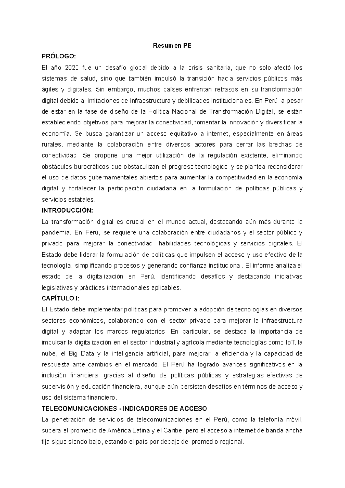 Acotación de los datos de clase de DPSC - Resumen PE PRÓLOGO: El año ...