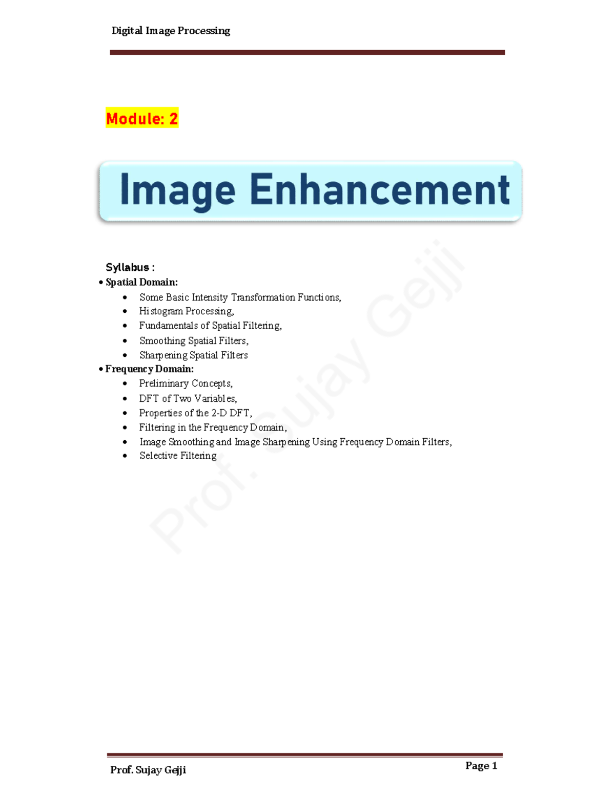 DIP Module-2 Image Enhancement notes - Page 1 Module: 2 Syllabus ...