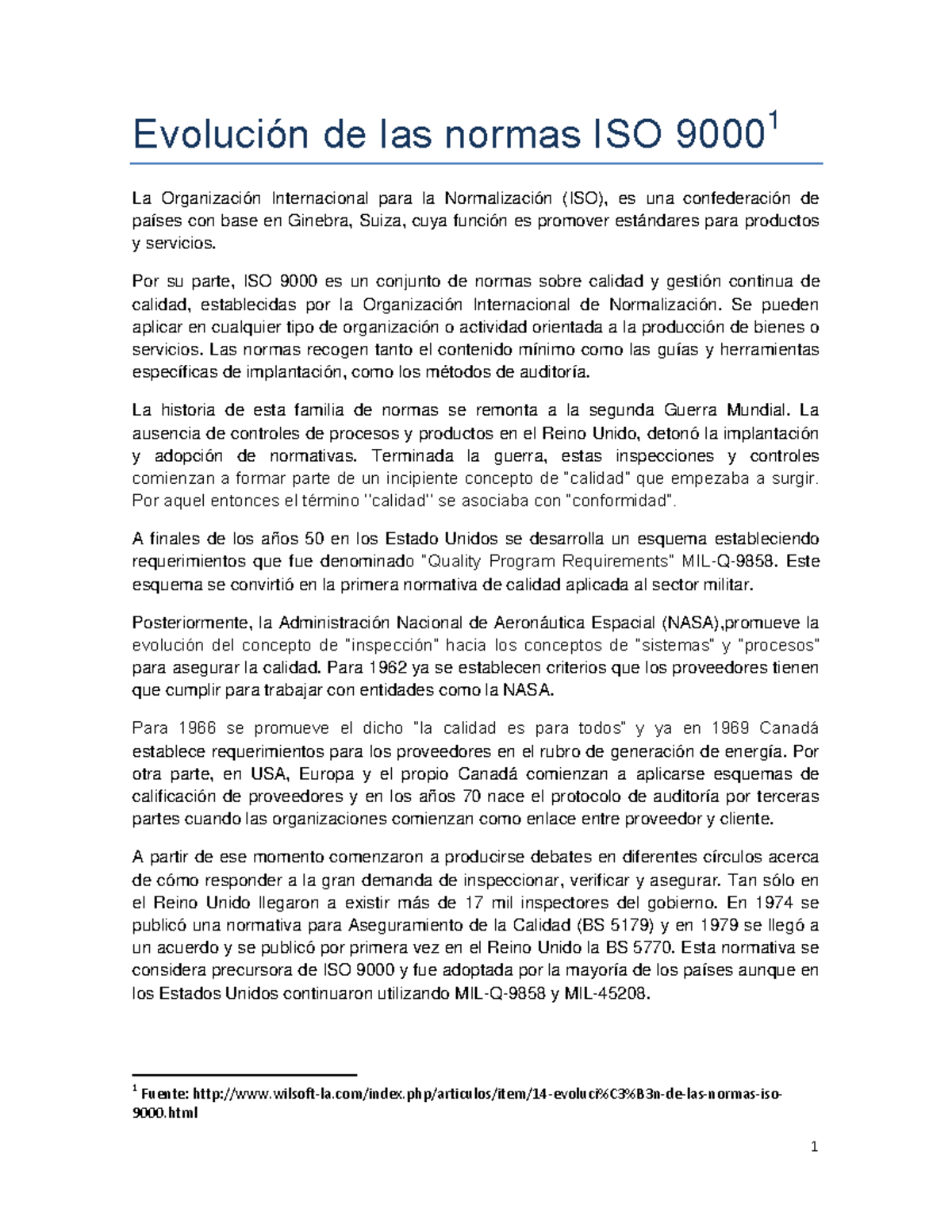 Evolución de las normas ISO 9000 - Por su parte, ISO 9000 es un ...