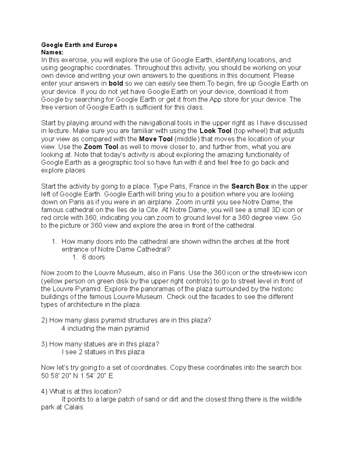 Google Earth and Europe - Google Earth and Europe Names: In this ...