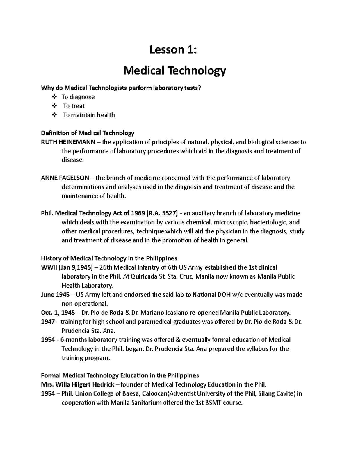 MTLaws Lesson 1 - Knowledgeable - Lesson 1: Medical Technology Why do ...