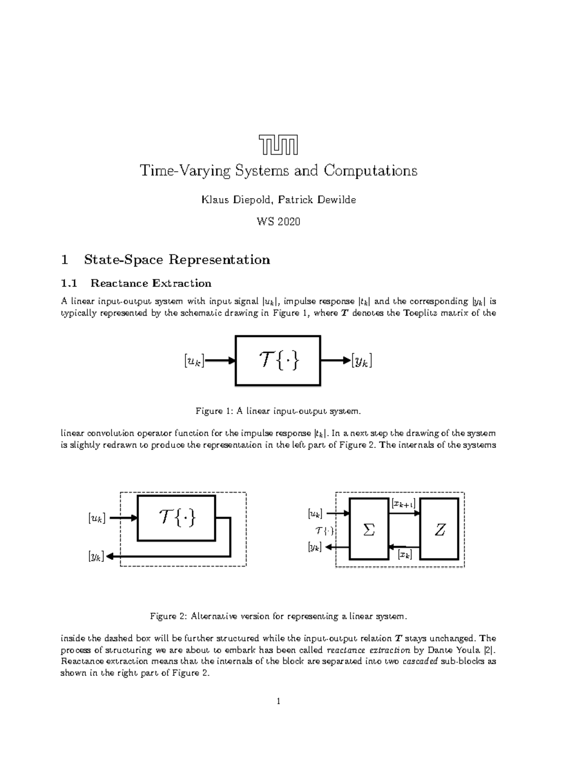 01 State Space Reactance Extraction Time Varying Systems And
