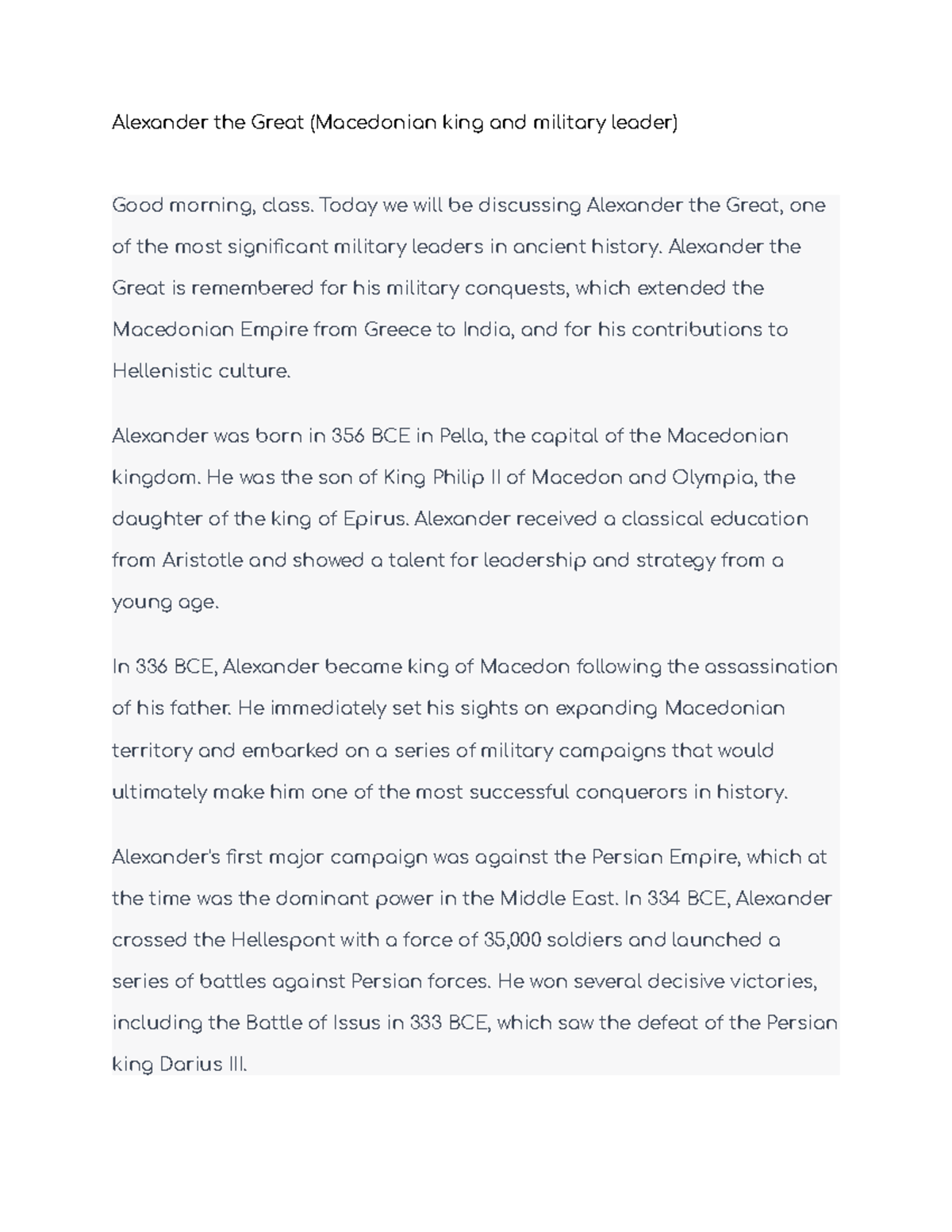 Alexander the Great (Macedonian king and military leader) - Today we ...