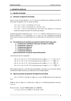 Modular - ejercicios de congruencia de números - 3. ARITMETICA MODULAR 1 - Studocu