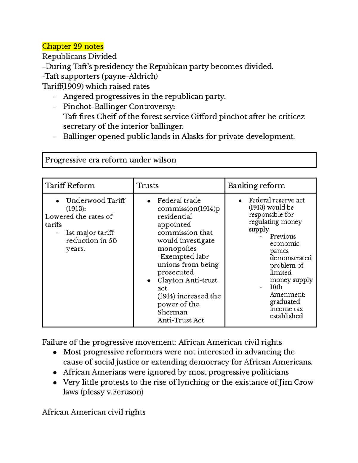Chapters 29 and 30 AP US History - Chapter 29 notes Republicans Divided ...