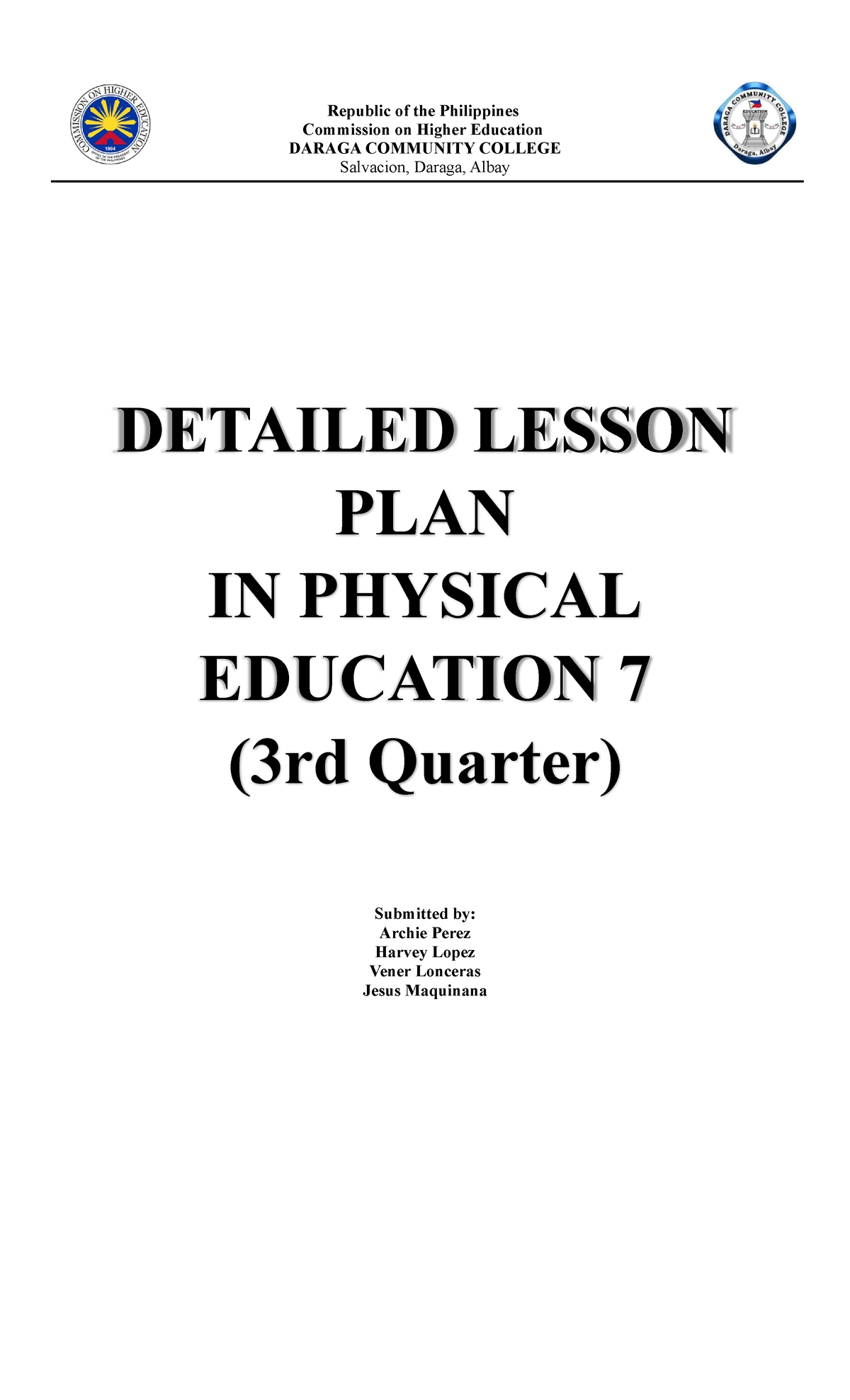 Detailed Lesson Plan in Dance - Republic of the Philippines Commission ...