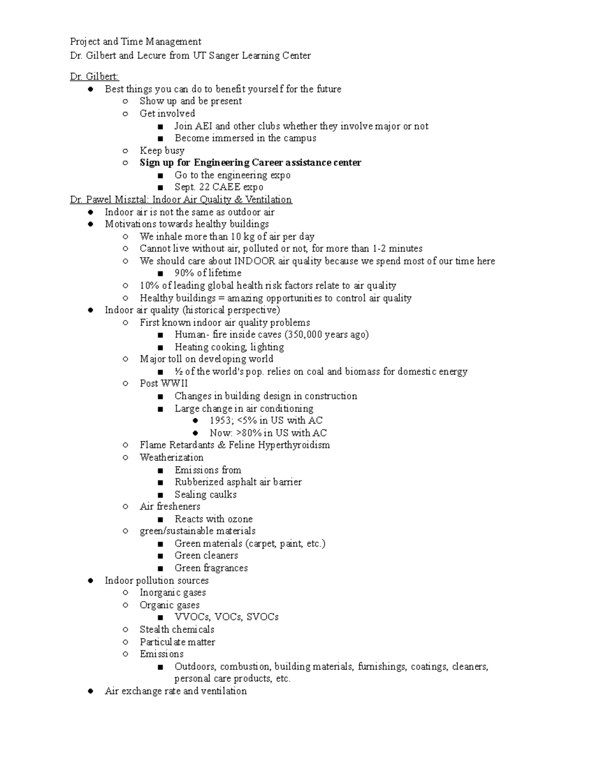 Project and Time Management - Gilbert and Lecure from UT Sanger ...