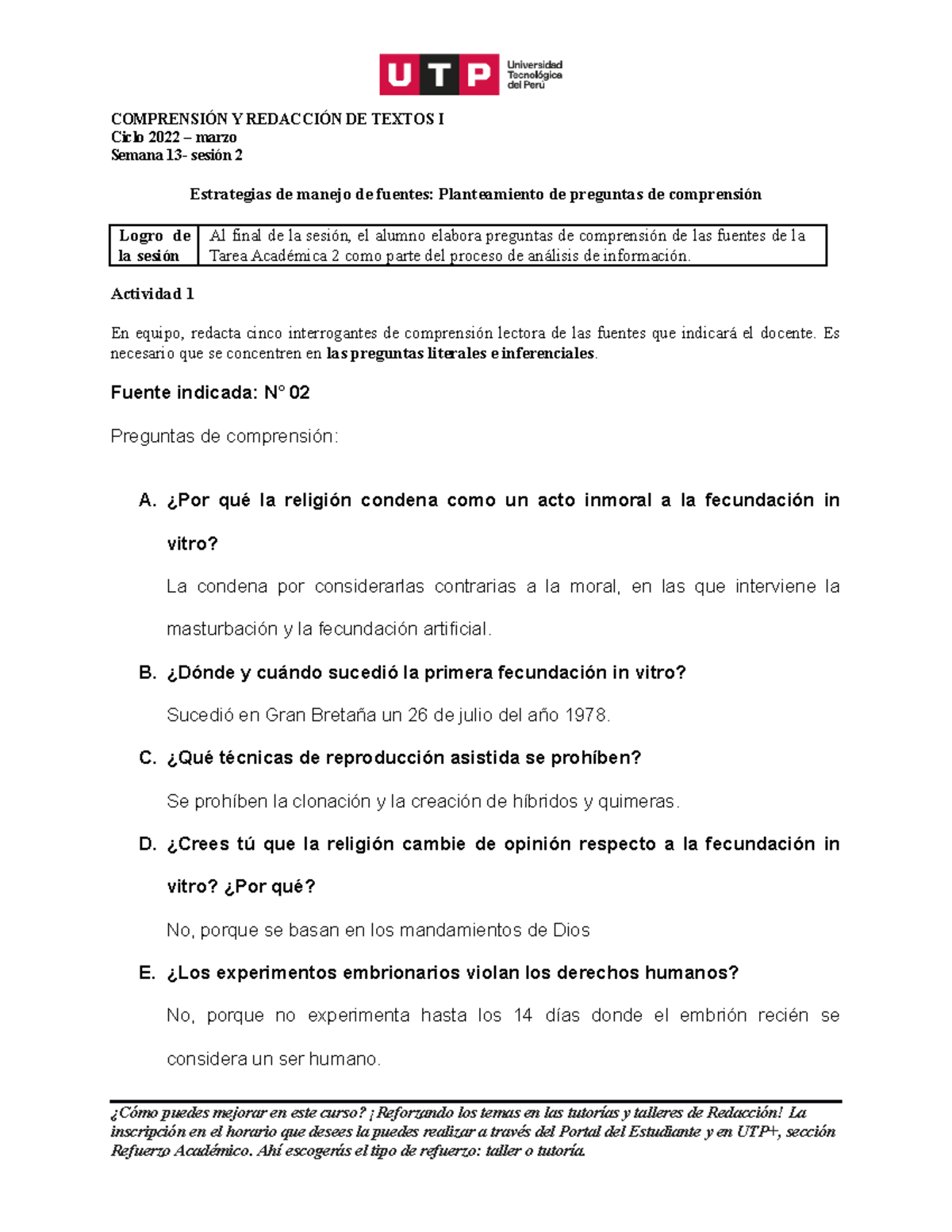 S13.s2 Planteamiento de preguntas de comprensión (material) 2022-marzo ...