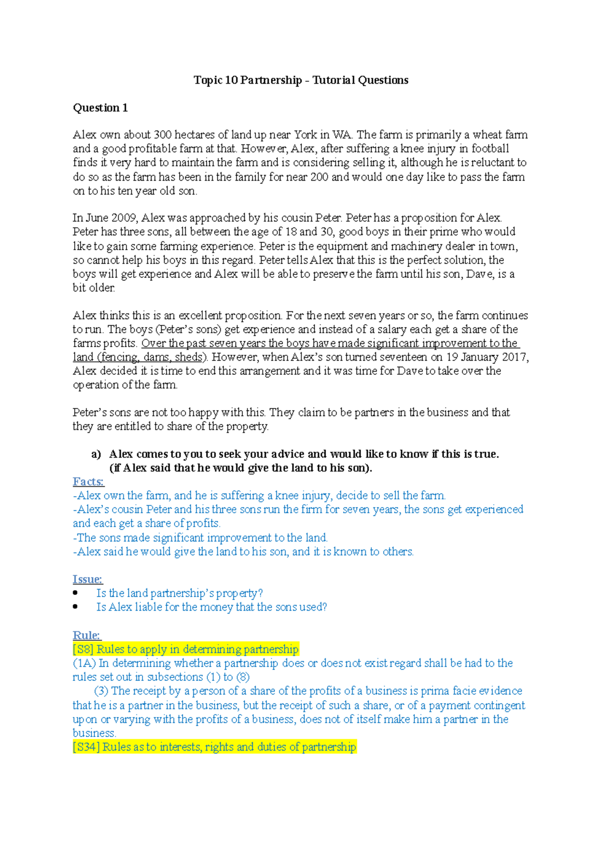 Topic 10 Partnership Tutorial - Topic 10 Partnership - Tutorial ...