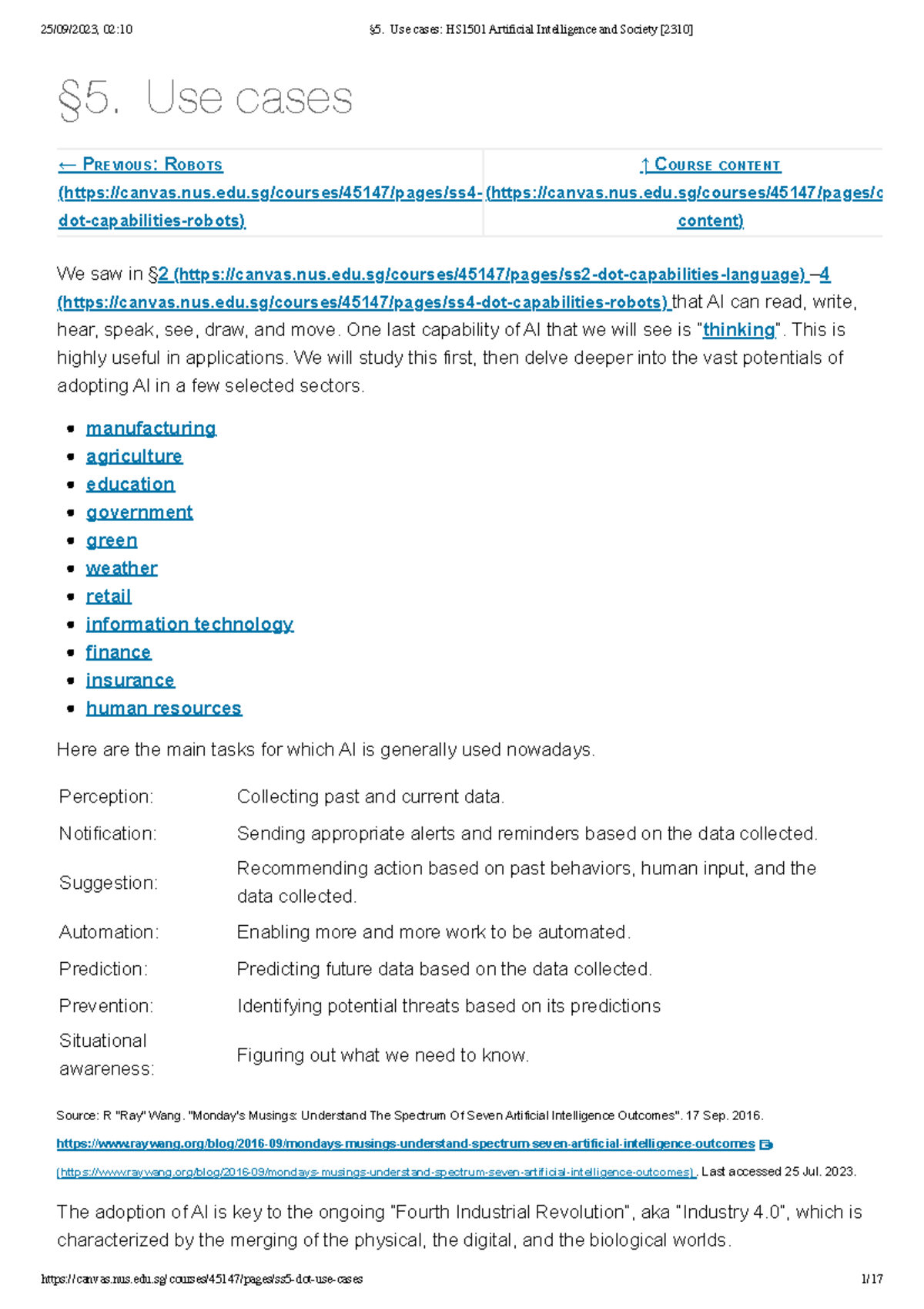 §5. Use cases HS1501 Artificial Intelligence and Society [2310] - §5 ...