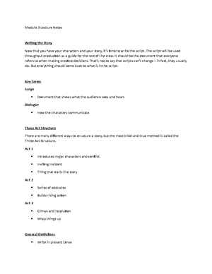 Module 9 Lecture Notes - Module 9 Lecture Notes Non-Linear Editing The ...