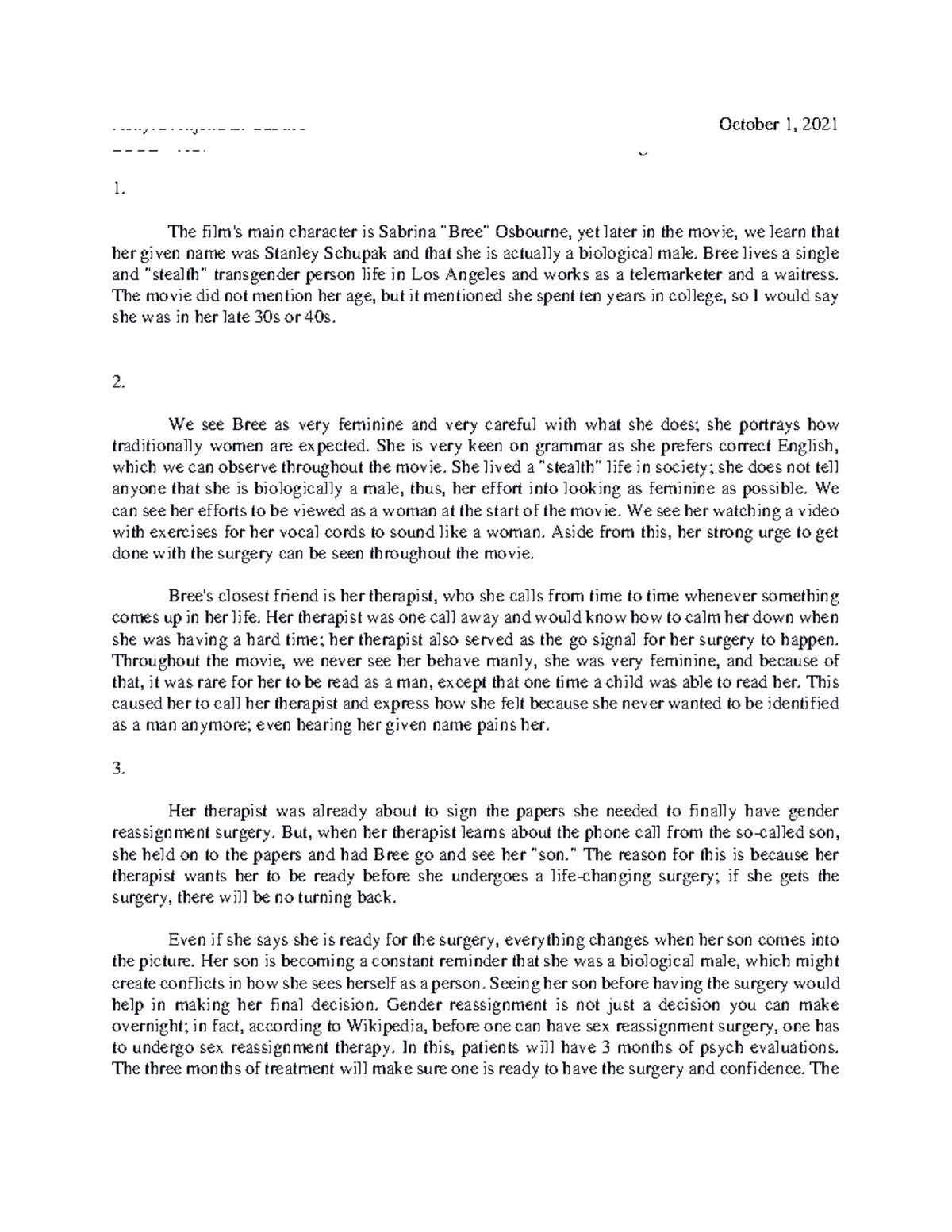 Transamerica - Ashyra Anjella L. Cabuco October 1, 2021 BSCE – A27 Mr ...