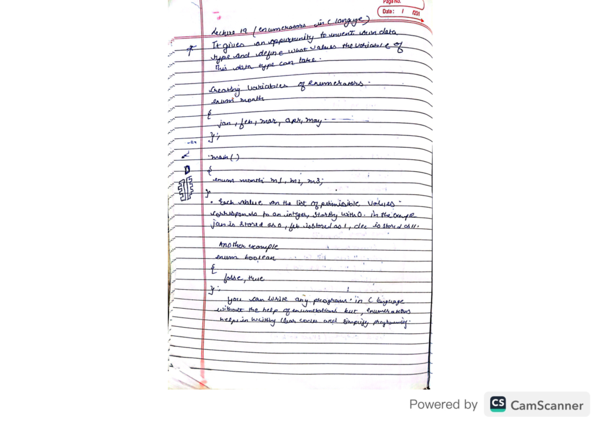 Enumerators in c language - CPSC 1150 - Studocu