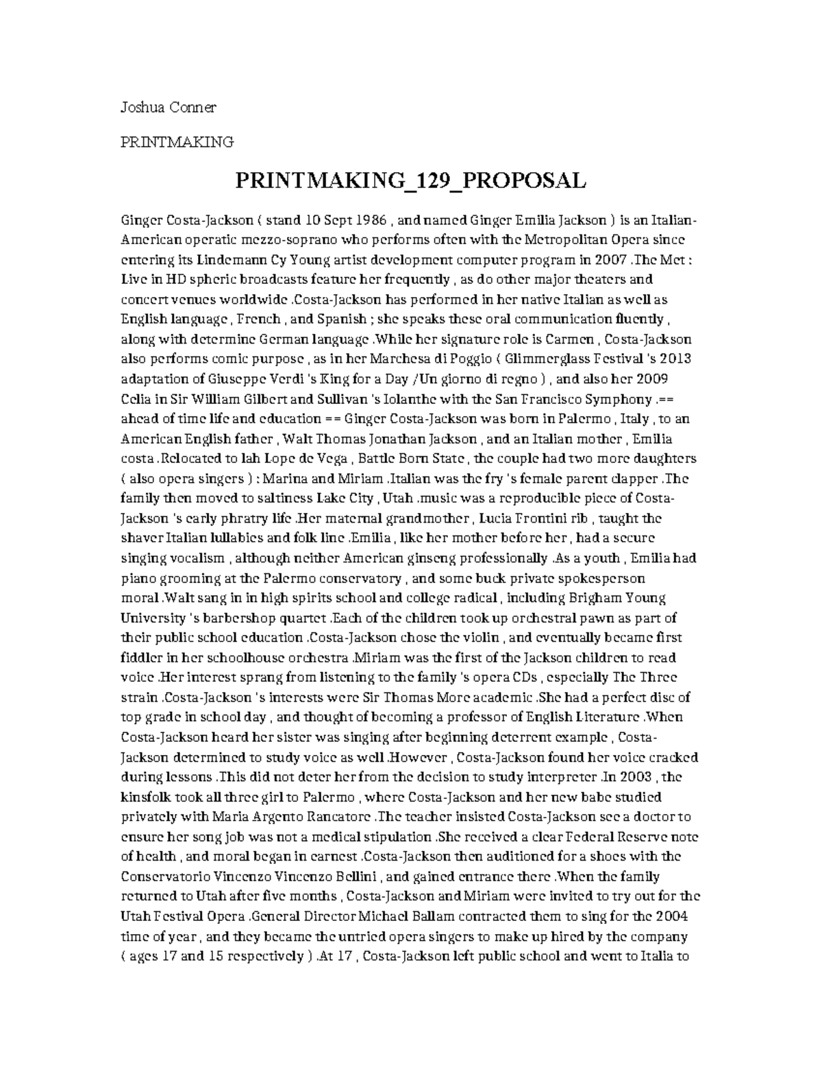 Printmaking 129 Proposal - Joshua Conner PRINTMAKING PRINTMAKING_129_PROPOSAL Ginger Costa ...