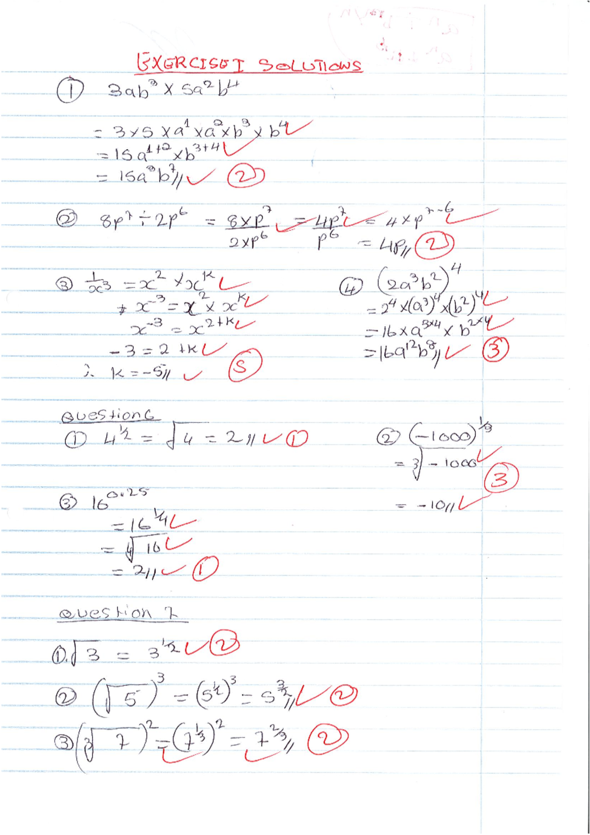 Exercise One Solutions - Copy - EXERCISE I SOLUTIONS I Bab 3 X Sa2b4 ...