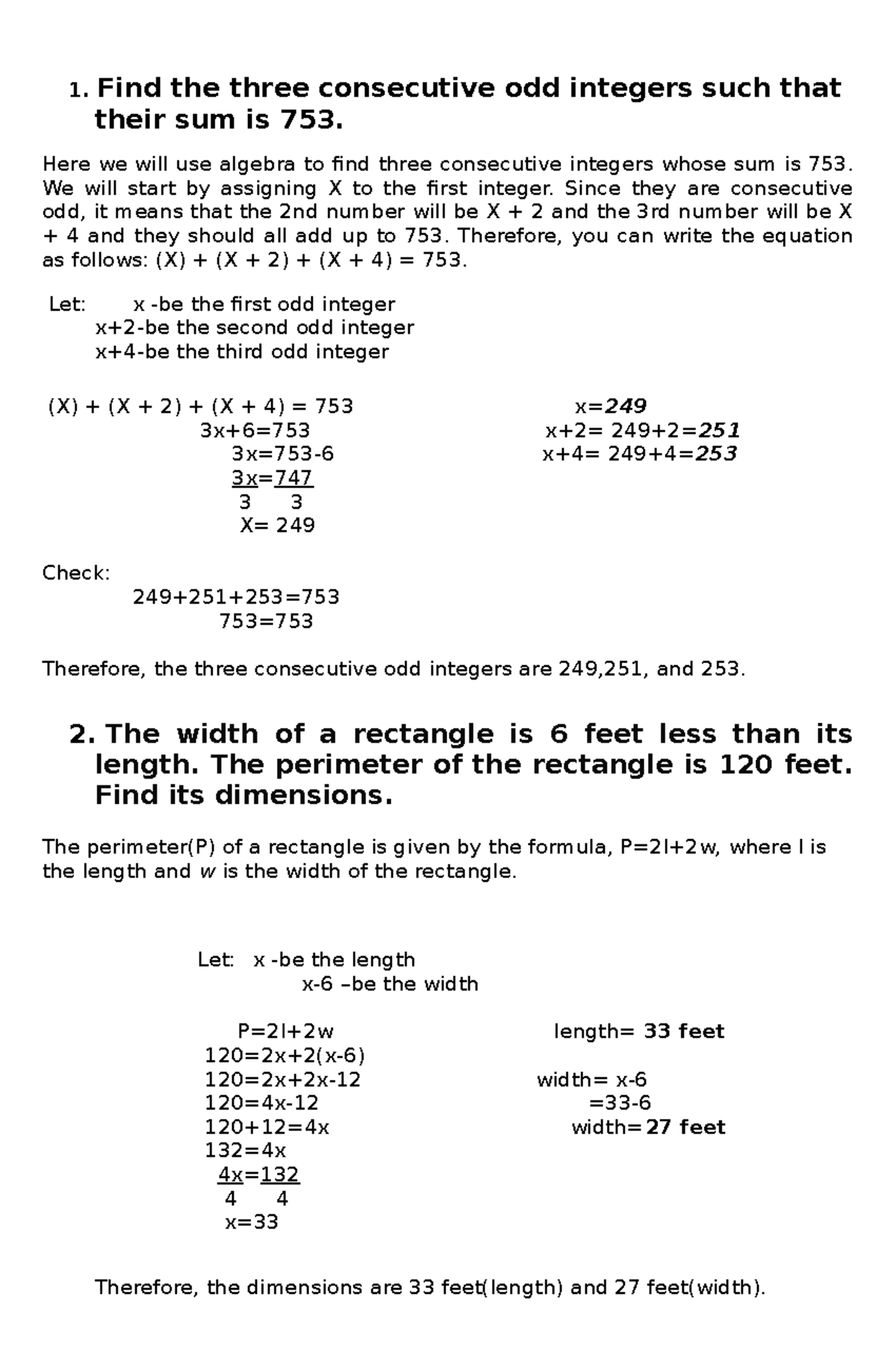 Genmath peta - 1. Find the three consecutive odd integers such that their sum is 753. Here we ...