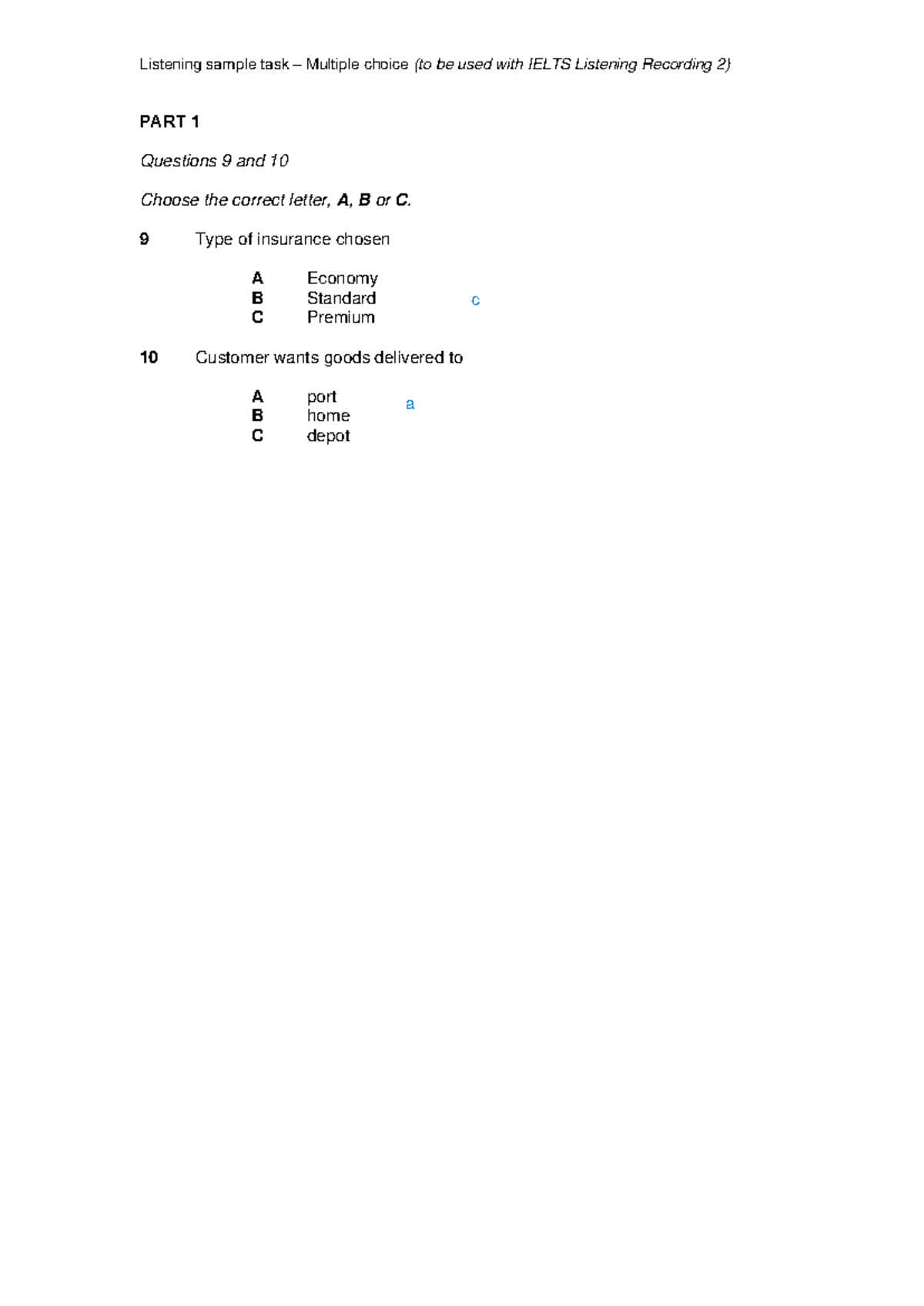 Listening-sample-task-type -2 multiple-choice - Listening sample task ...