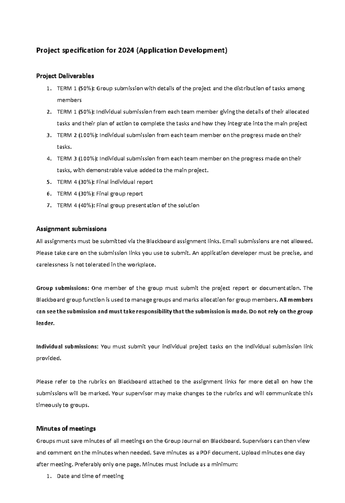 Project Specification For 2024 Term 3 100 Individual Submission 3315