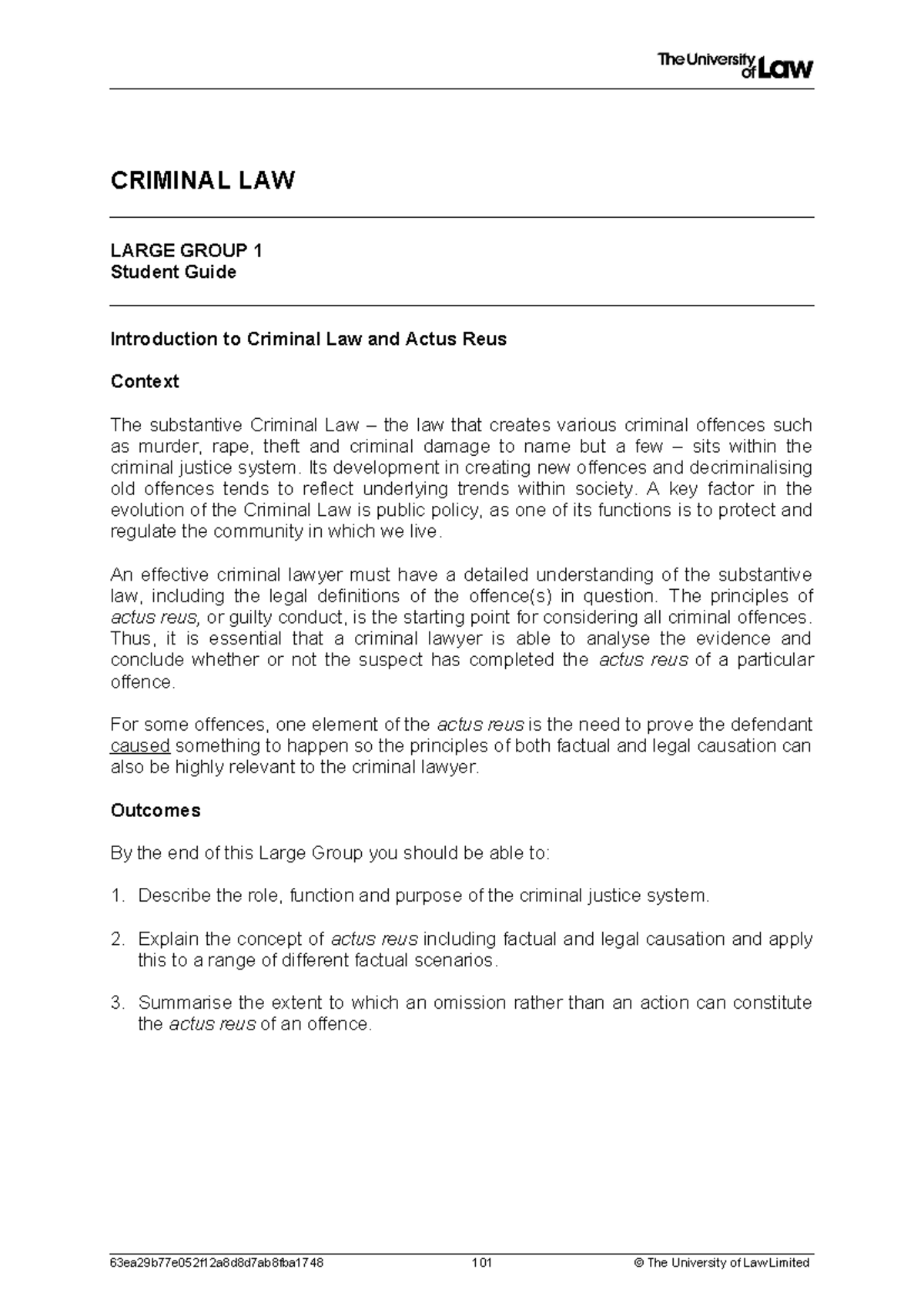 Criminal law large group 1 - CRIMINAL LAW LARGE GROUP 1 Student Guide ...