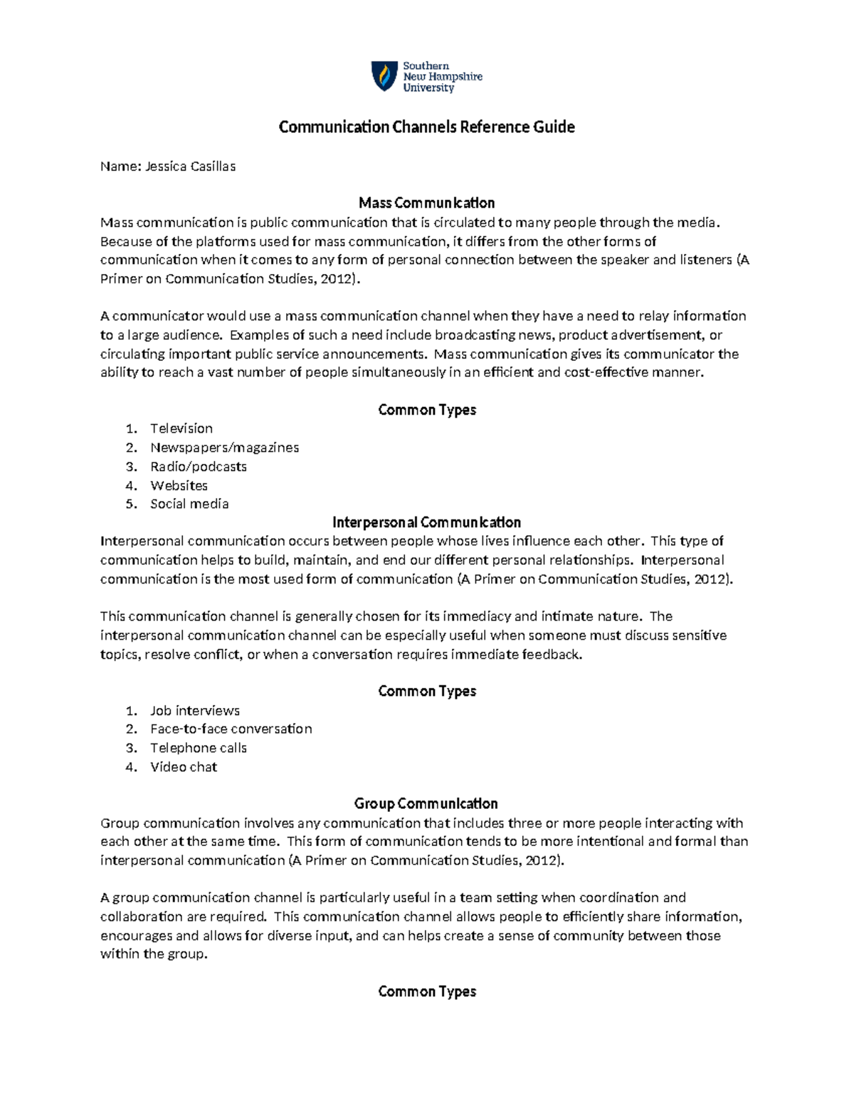 Module 2 Communication Channels Reference Guide - Communication ...