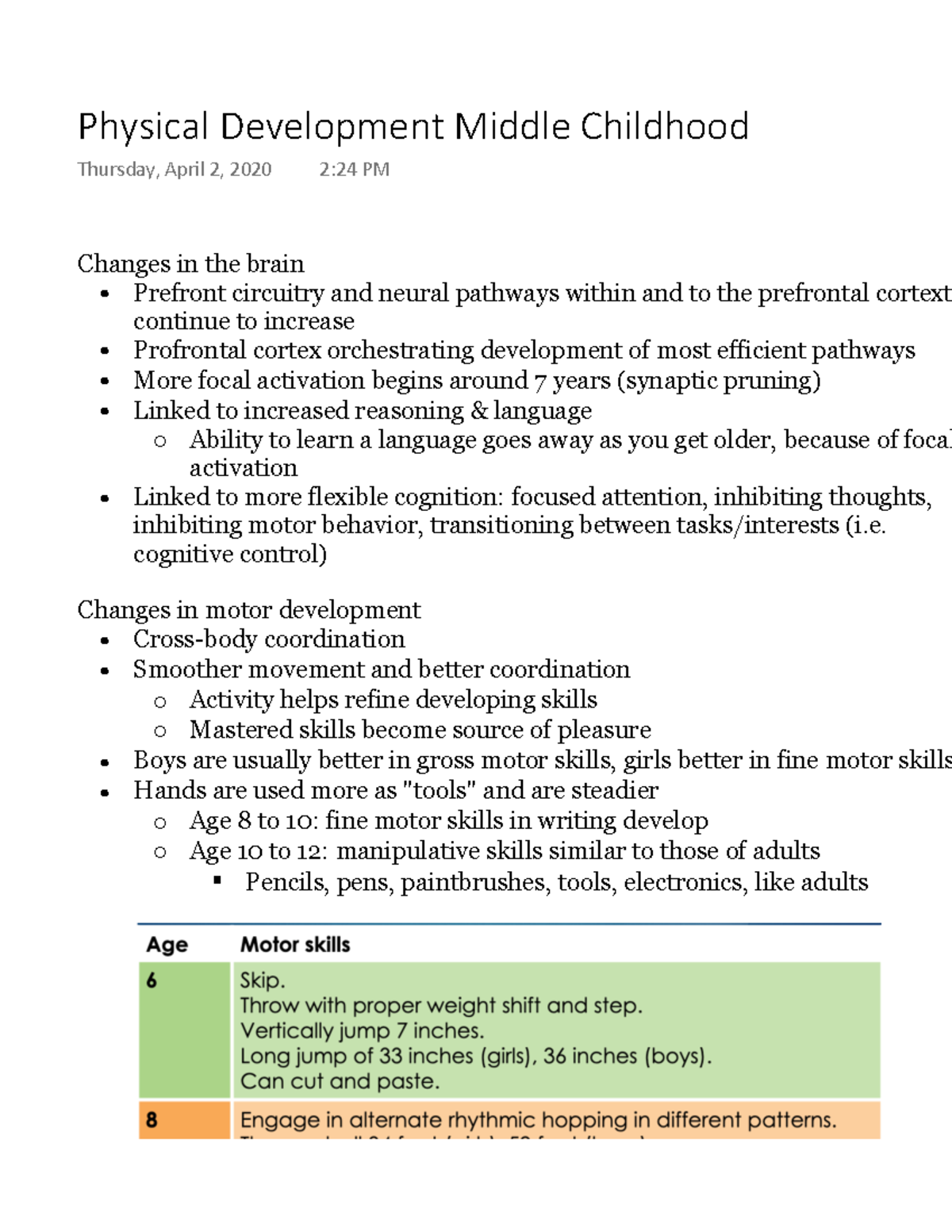 Physical Development Middle Childhood - Warning: TT: undefined function ...