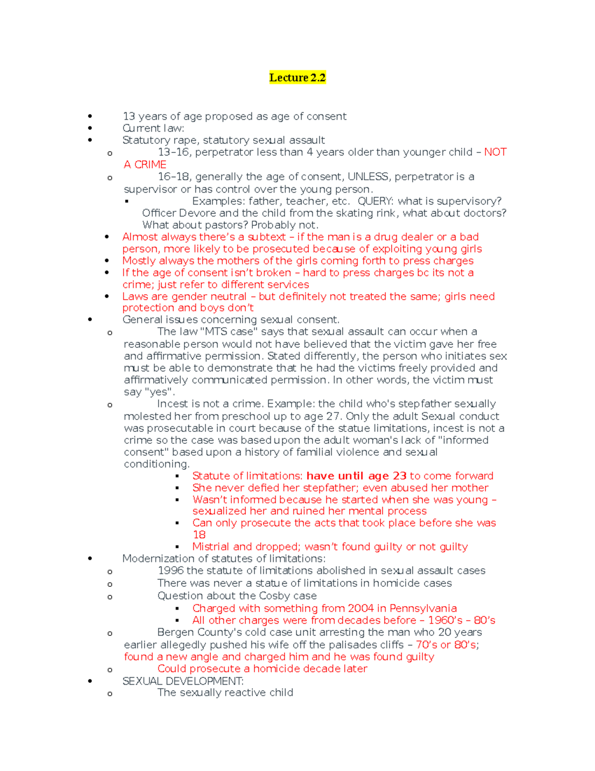 Lecture 2.2 - Forensic Interviewing Of Children. - Lecture 2 o o o o o ...