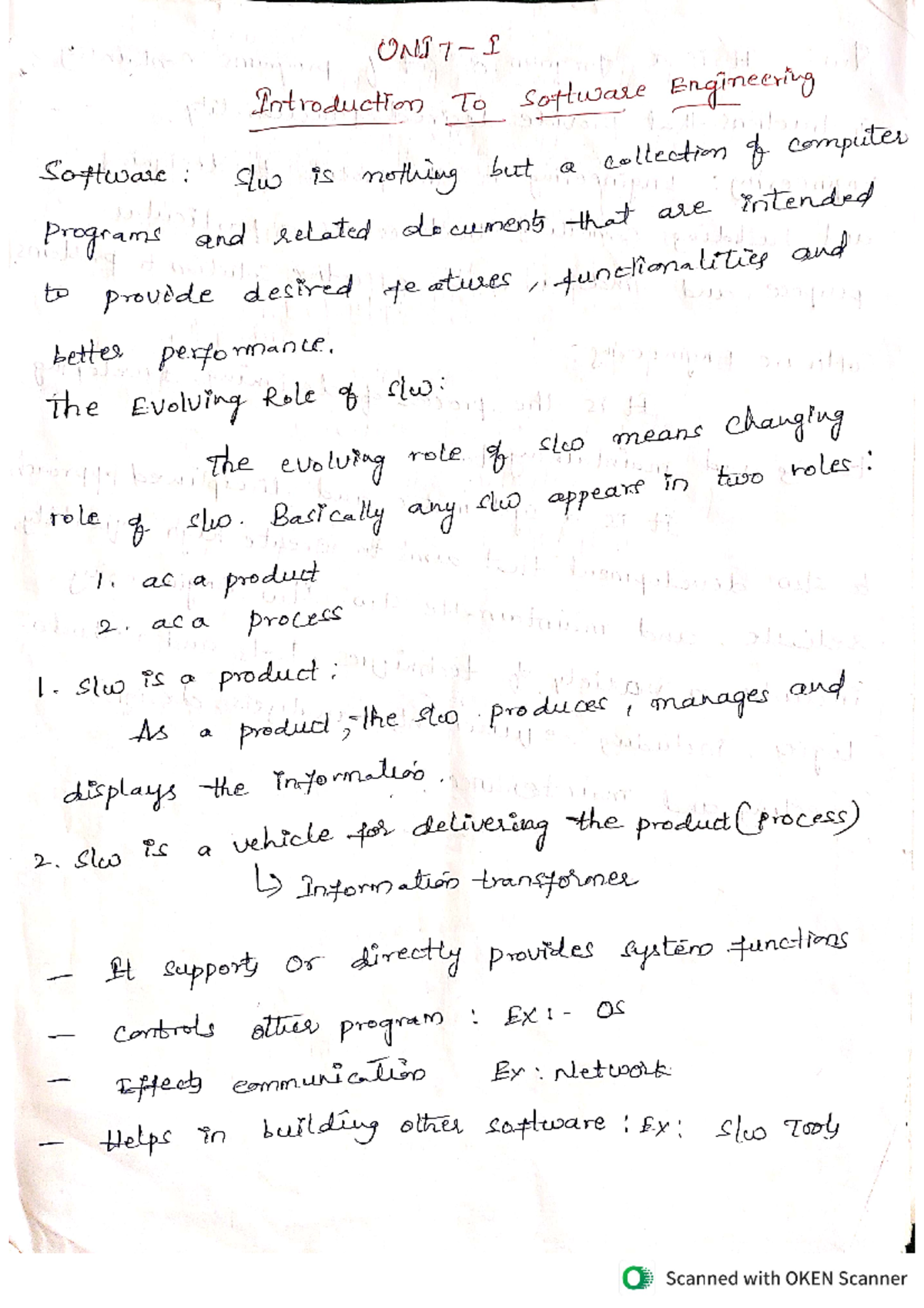 S.E unit -1 - unit one of software engineering - Introduction To ...