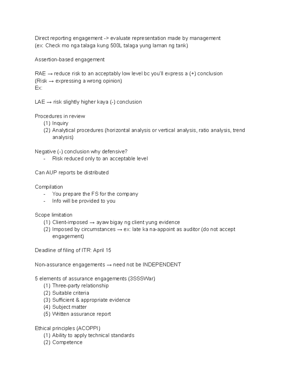 AT Notes 001 - at 0011 - Direct reporting engagement - > evaluate ...