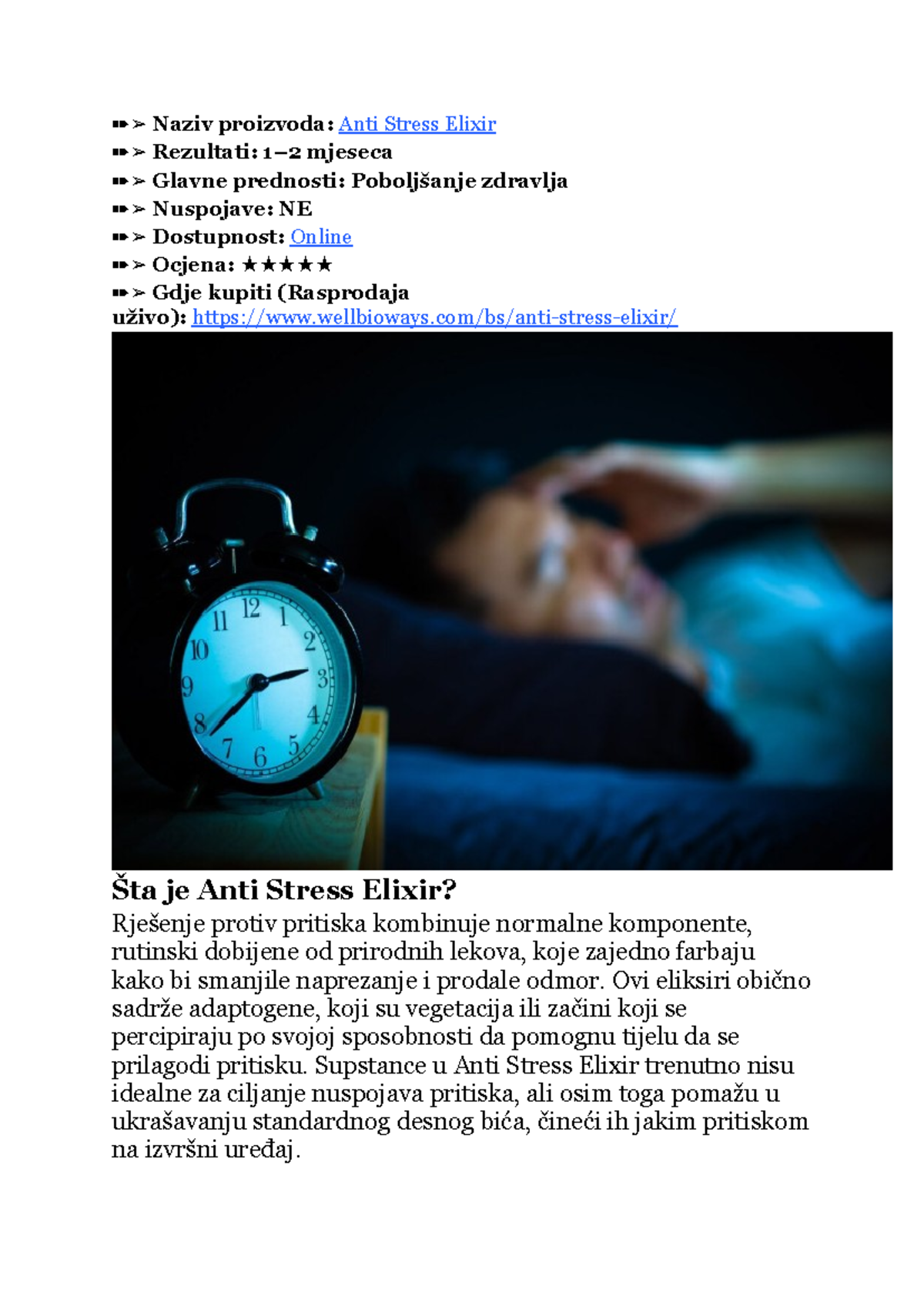 Anti Stress Elixir "Cijena" Upravljati Hronicnim Stresom! - Naziv ...