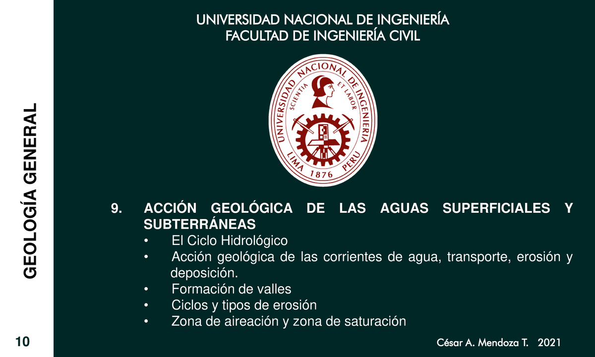 GE001 09 2021-2 110 - geologia general UNI - GEOLOGÍA GENERAL ...