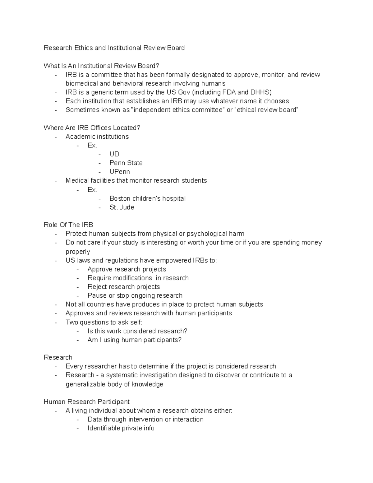 Research Ethics and IRB - Research Ethics and Institutional Review ...