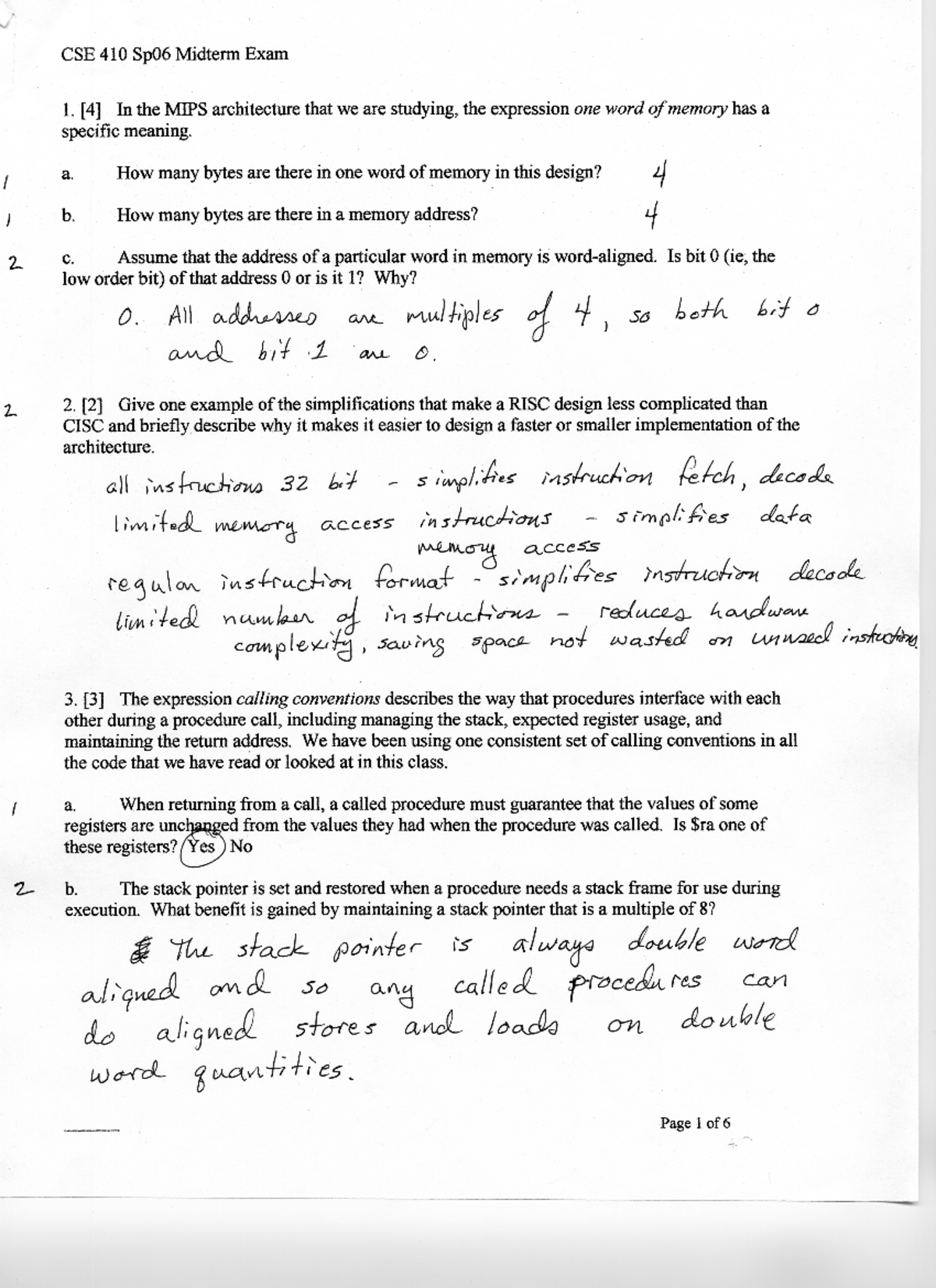 Cse410 sp06 midterm sol - Kỹ thuật lập trình - Studocu