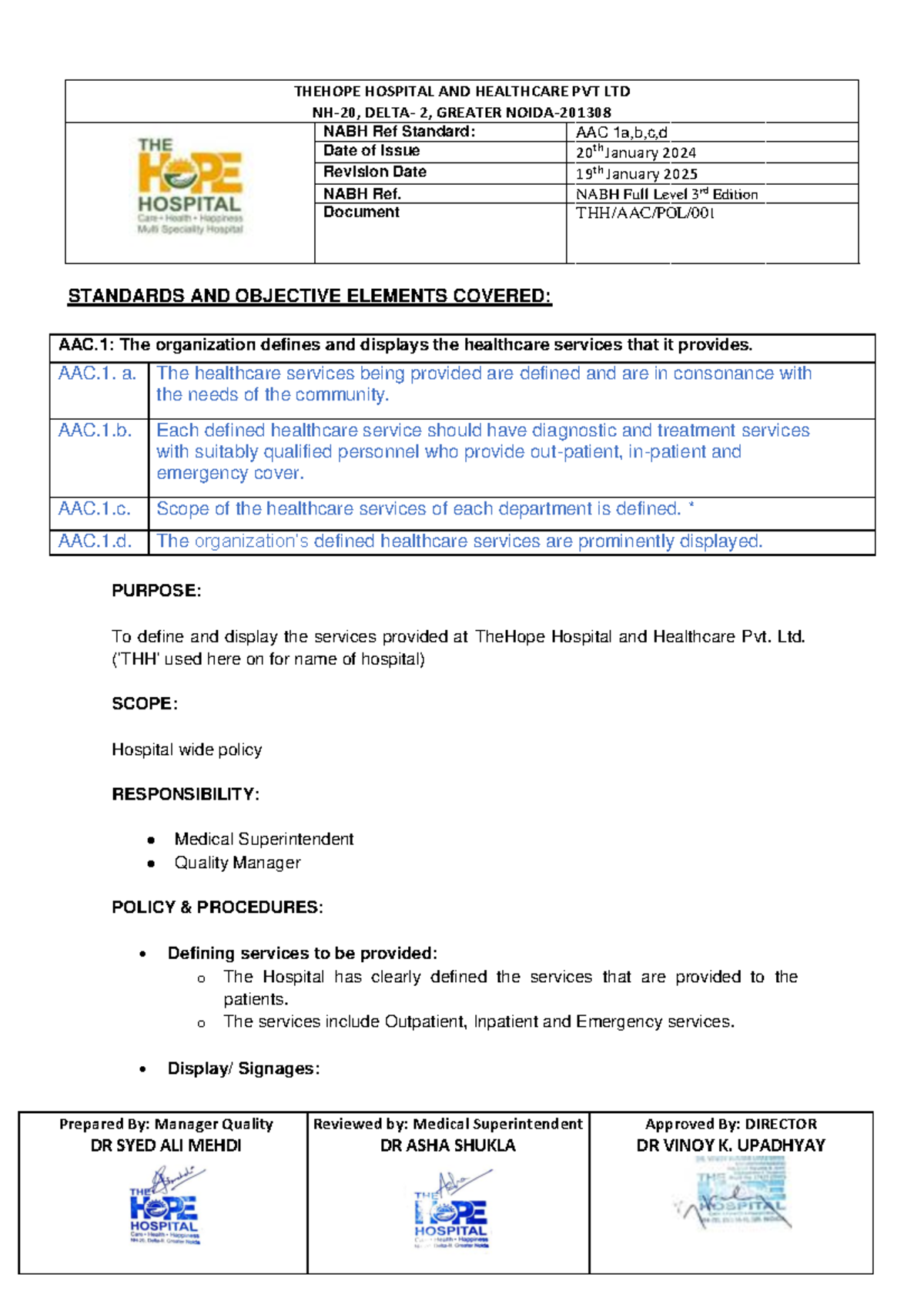 1 AAC.1 a,b,c,d - NH-20, DELTA- 2 , GREATER NOIDA- 201308 NABH Ref ...