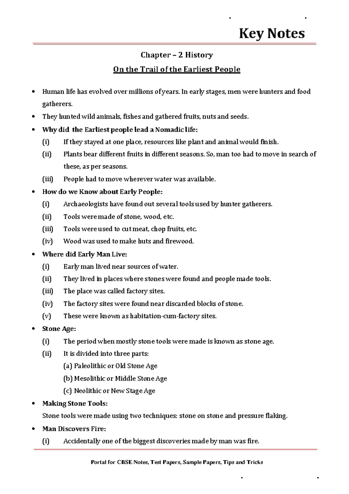 06 social science history key notes ch02 on the trail of the earliest ...