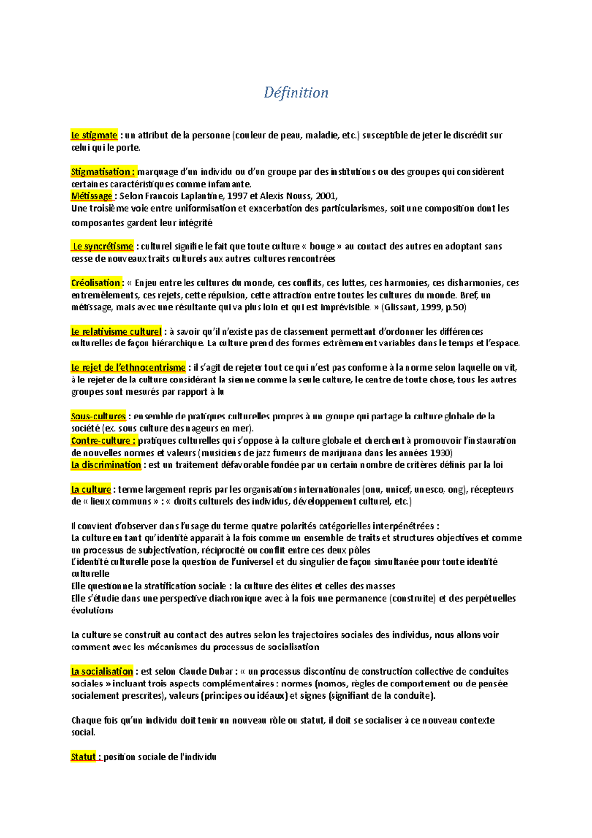 Definition interculturel - Définition Le stigmate : un attribut de la ...