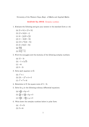 MTM150S - CPUT - Mathematics 1A - Studocu