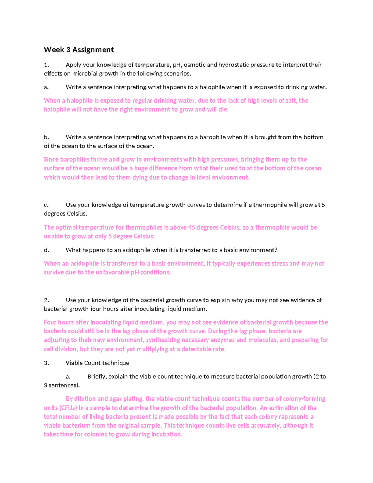 Week 3 Assignment Microbial Nutrition and Metabolism - Week 3 ...