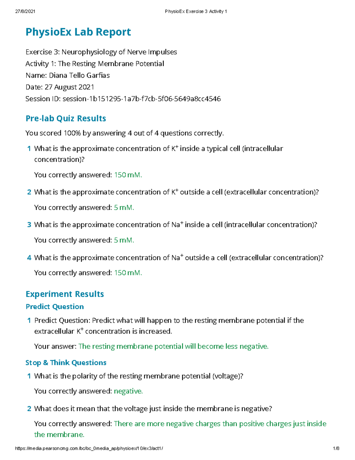 Physio Ex Exercise 3 Activity 1 - PhysioEx Lab Report Exercise 3 ...