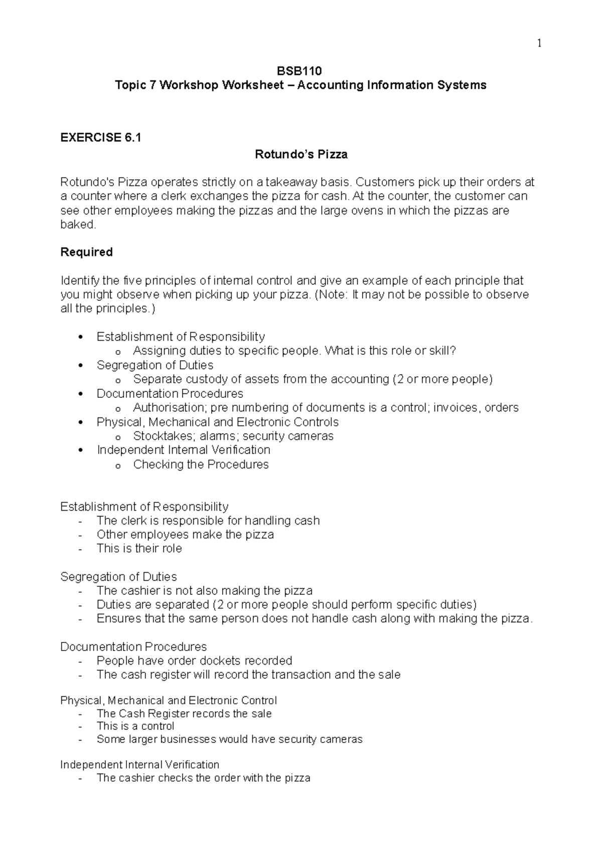 Workshop 7 Accounting for tutorials - BSB Topic 7 Workshop Worksheet ...