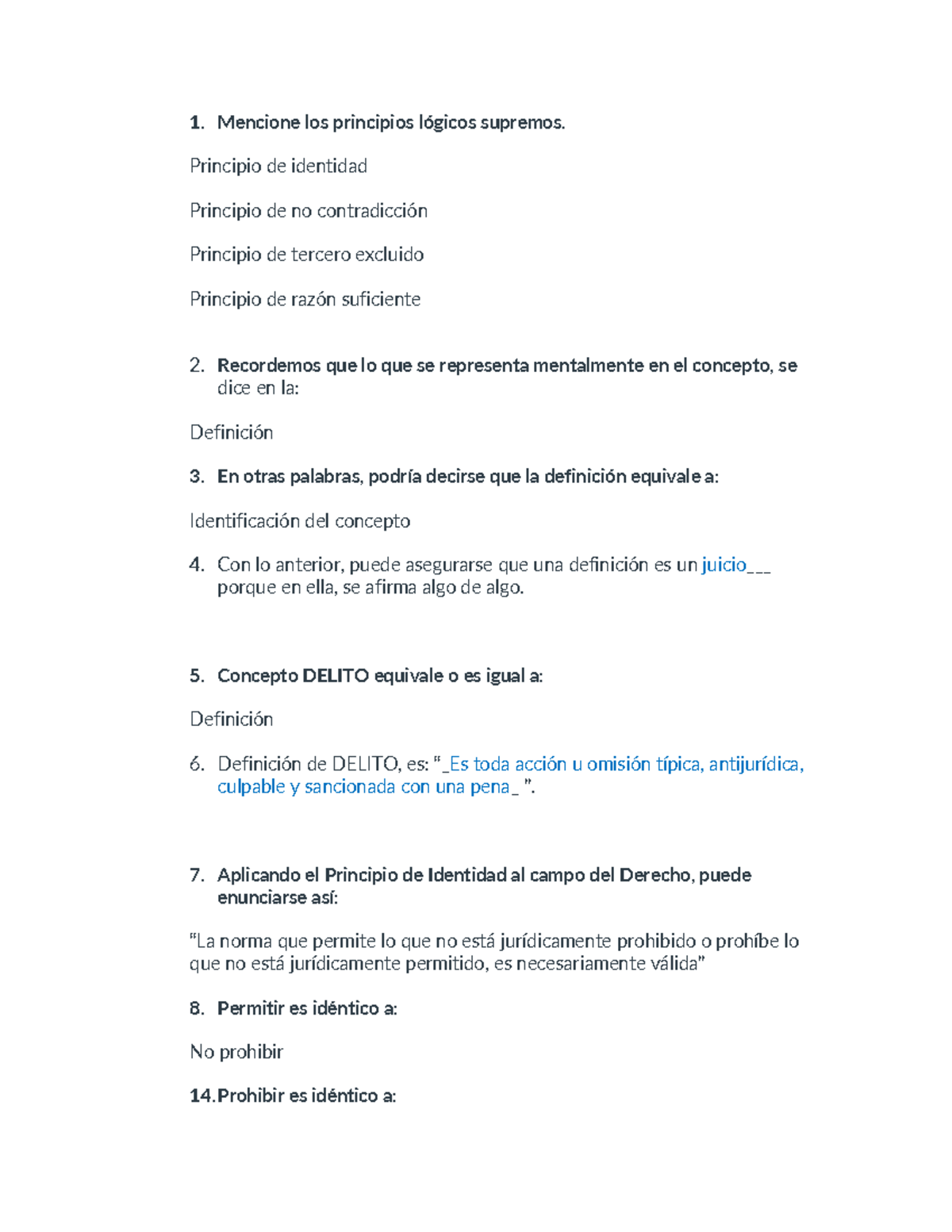 Principios Lógicos Supremos - 1. Mencione los principios lÛgicos ...