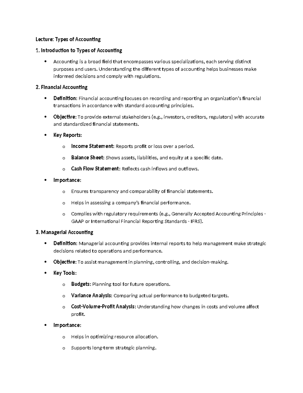 Lecture - Types of Accounting - Introduction to Types of Accounting ...