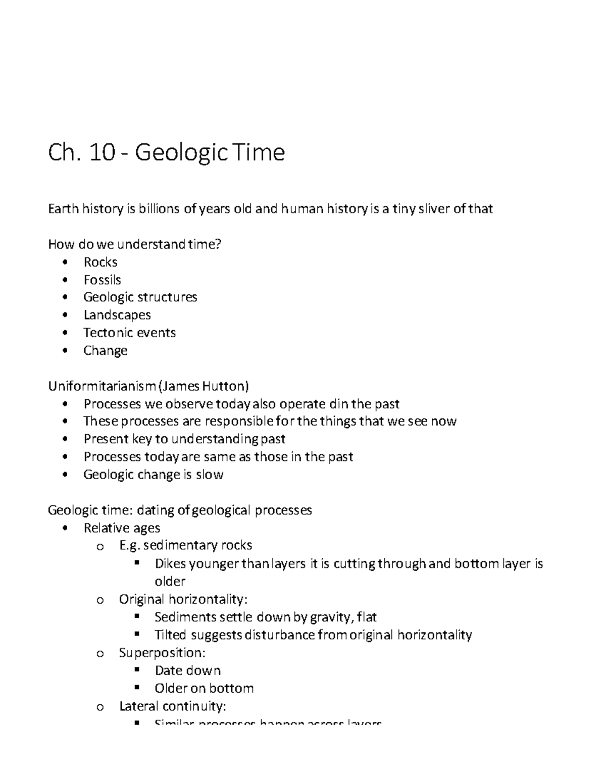 EPSC201 Ch. 10 - Geologic Time - Ch. 10 - Geologic Time Earth history ...