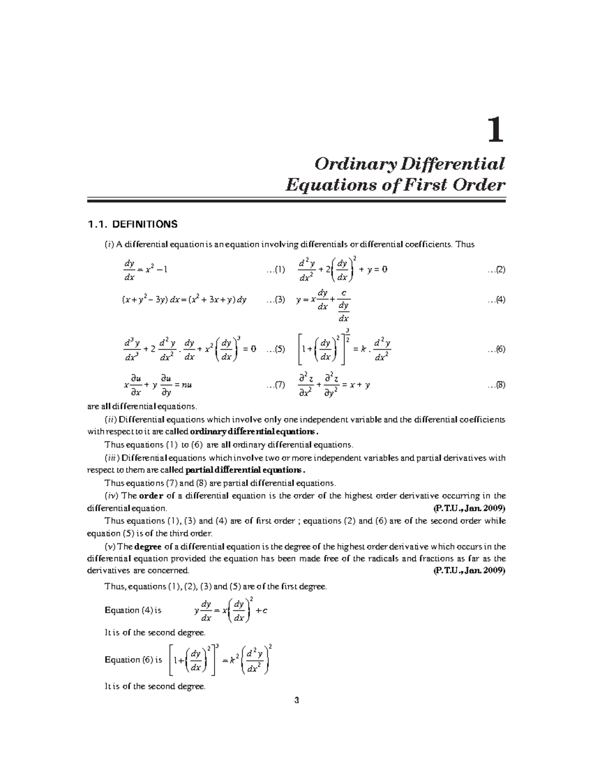 Engineering Mathematics- ORDINARY DIFFERENTIAL EQUATIONS OF FIRST ORDER ...