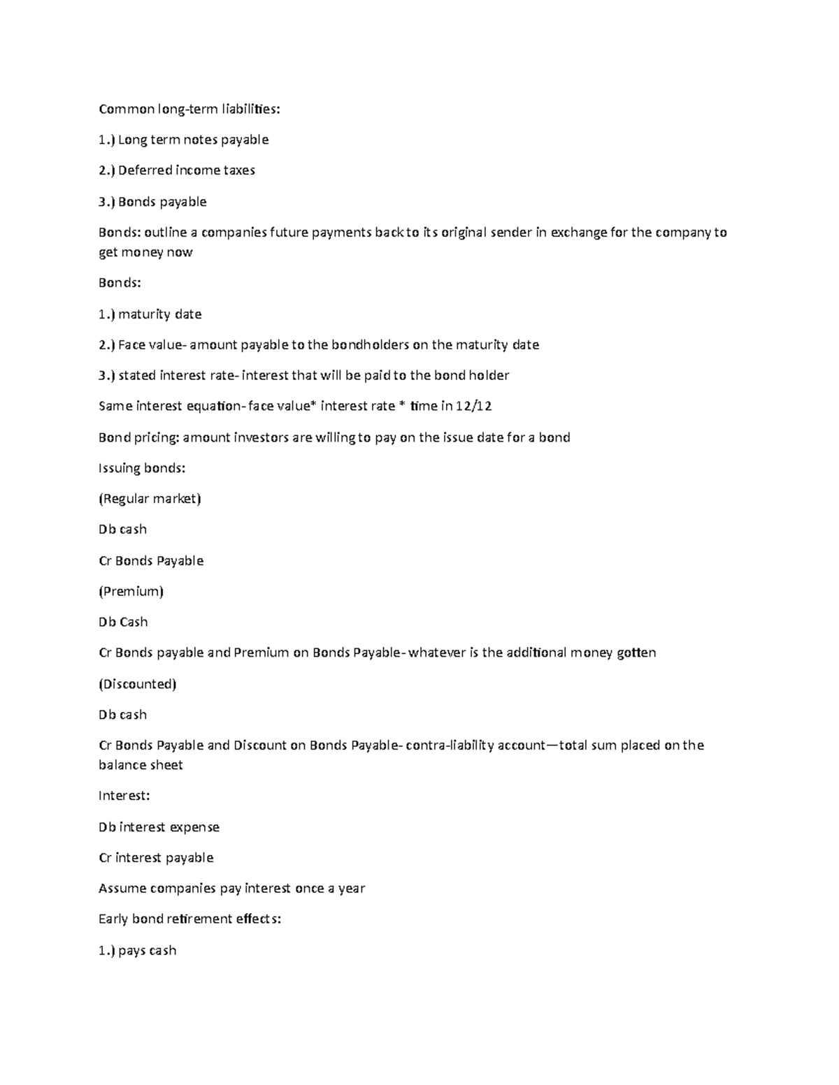 Chapter 10 - Common long-term liabilities: 1.) Long term notes payable ...