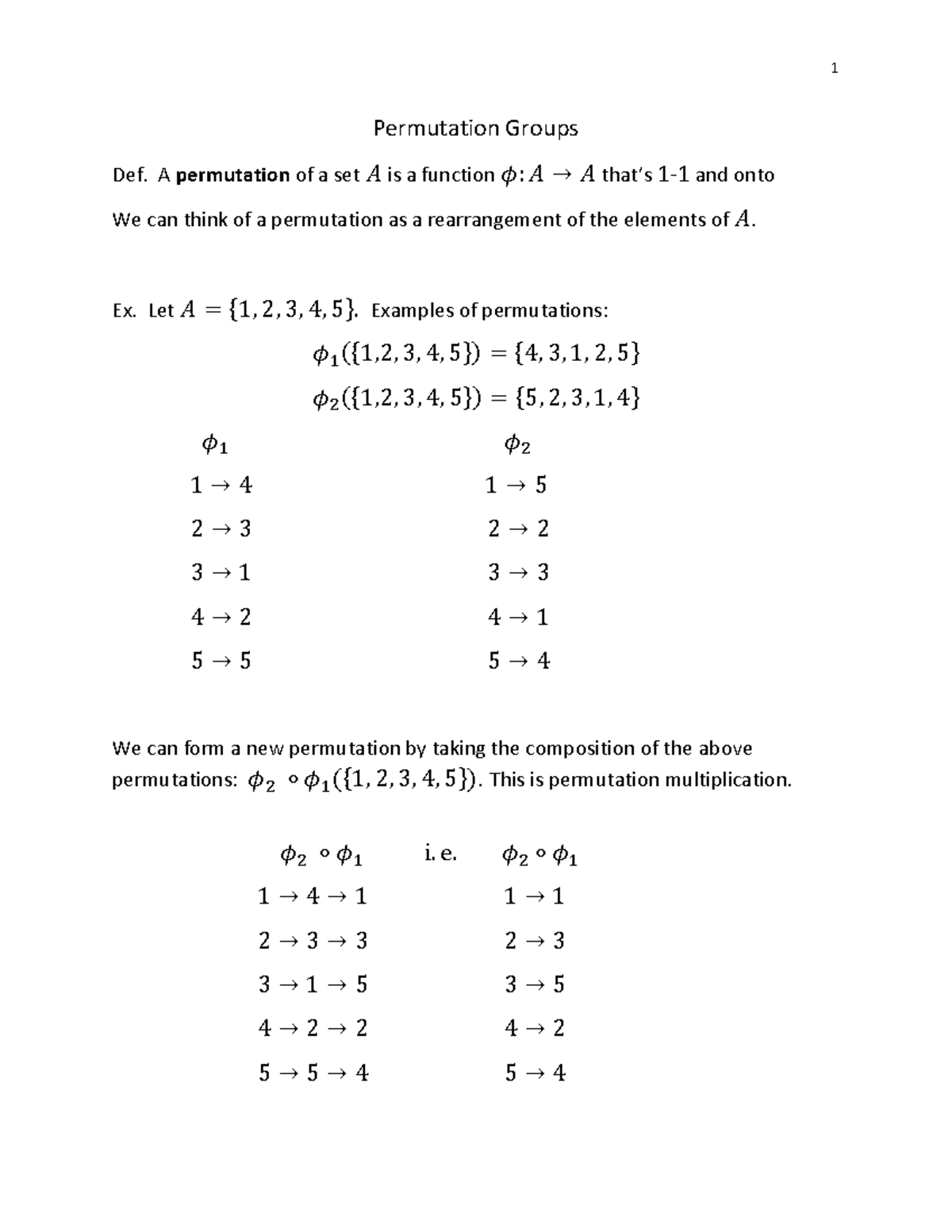 Permutation Abstract Algebra Permutation Groups Def A Permutation Of A Set 𝐴 Is A Function