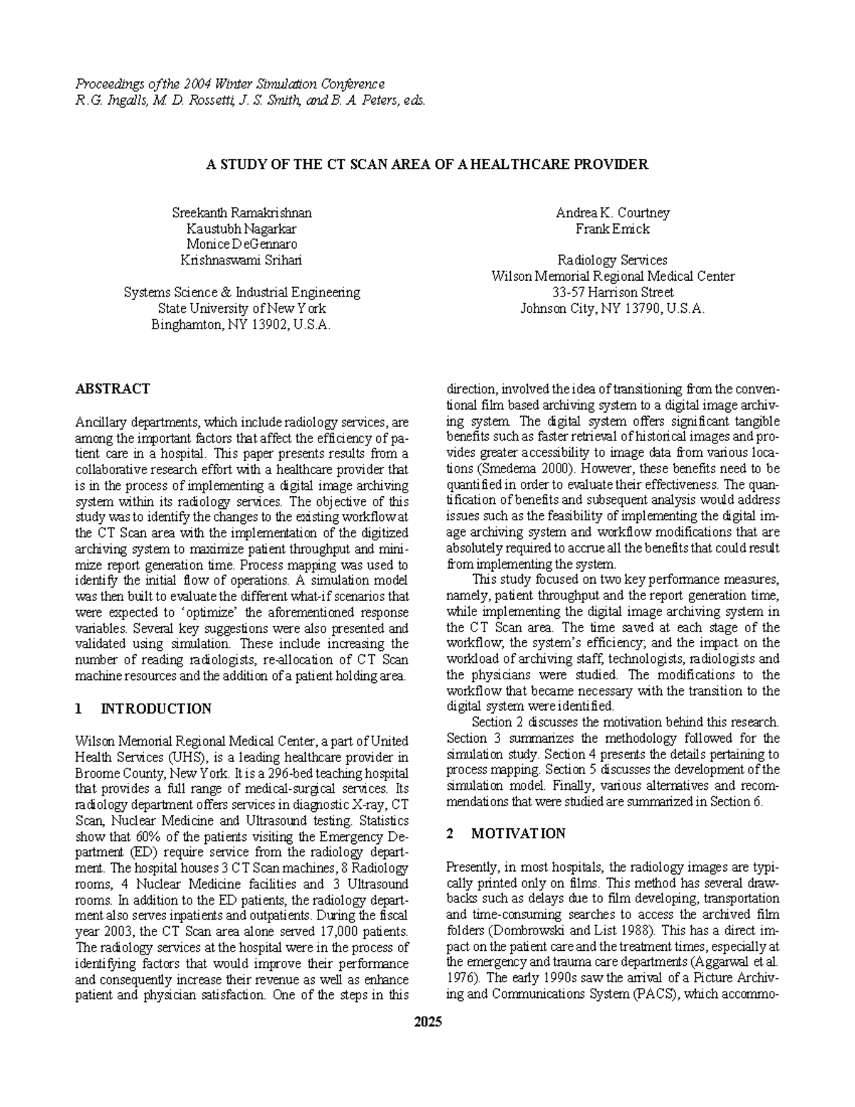 271-Wael - simulatin - Proceedings of the 2004 Winter Simulation ...