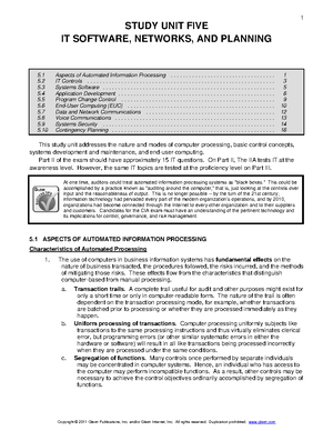 P2 unit 7 - Treasury - STUDY UNIT SEVEN AUDIT SAMPLING 7 Fundamentals ...