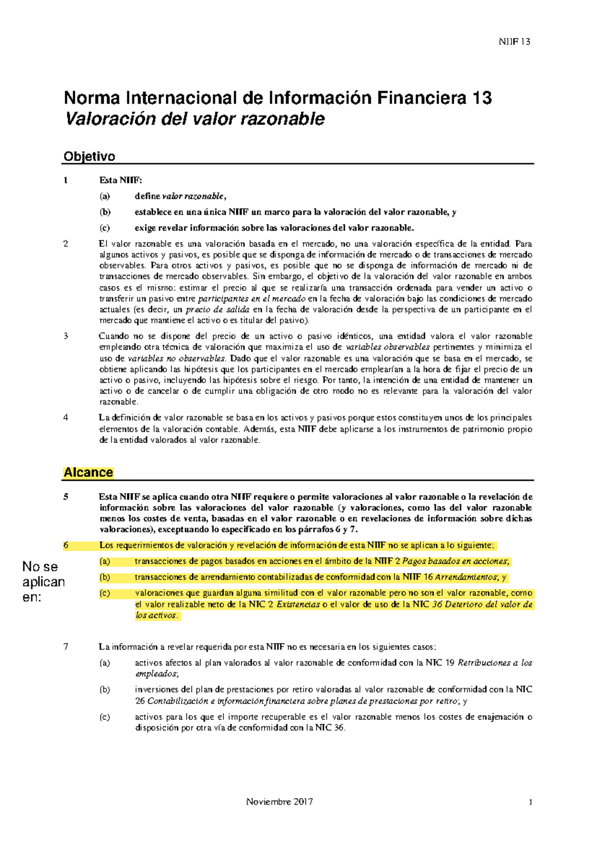 NIIF N°13 -Valoración del valor razonable - Norma Internacional de ...