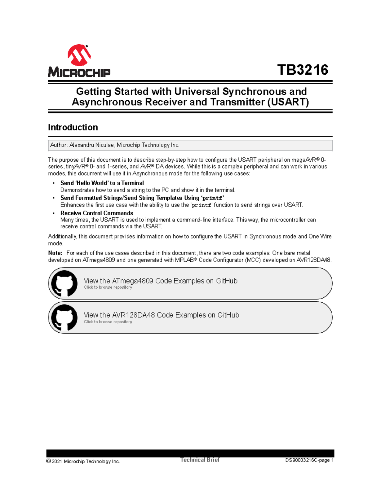 TB3216 Getting Started with Usart DS90003216 - Getting Started with ...