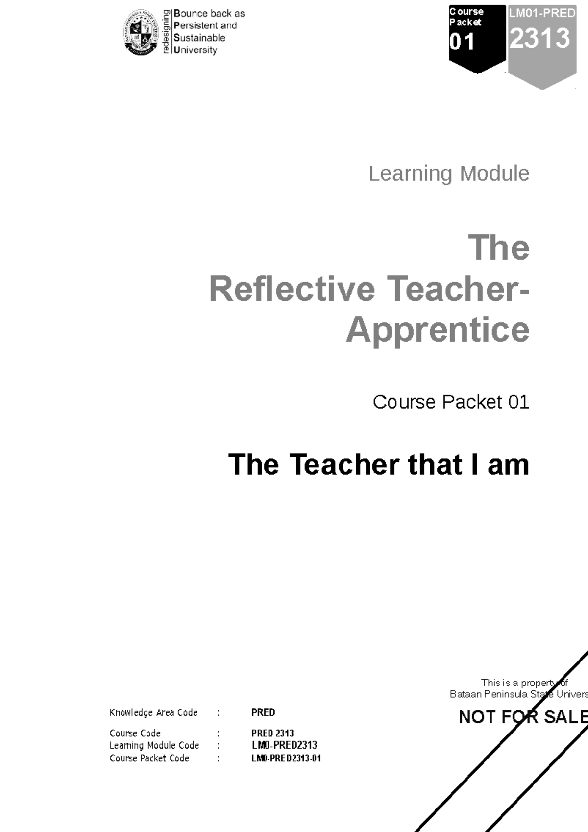 FS2-Module CP1 - fs1 - Learning Module The Reflective Teacher ...